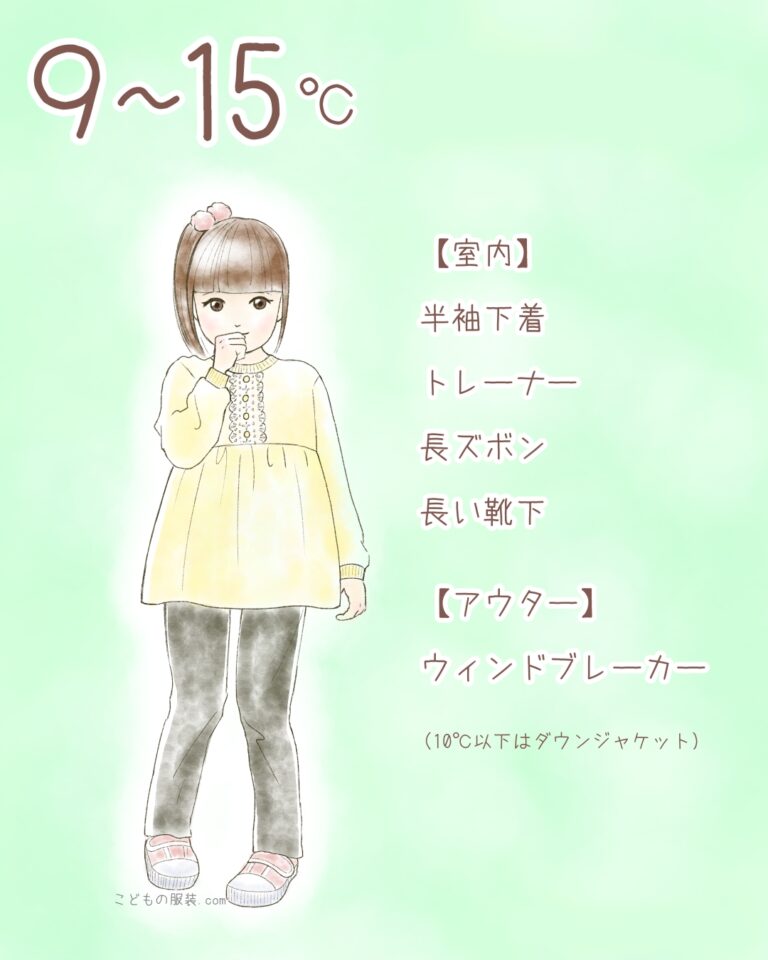 【最高気温9〜15℃】子どもの服装ガイド｜下着からアウターまで徹底解説！